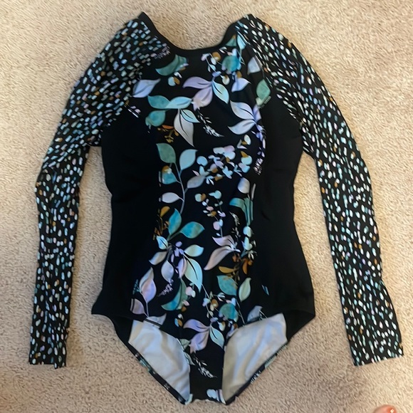 Title nine | Swim | Title Nine Zenith Long Sleeve Onepiece Swim Suit ...